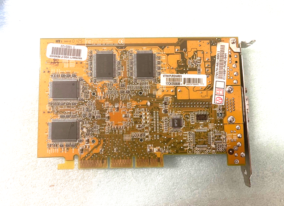 VINTAGE ASUS AGP V7700 64M PURE NVIDIA GEFORCE2 AGP VIDEO CARD VGA ONLY ...