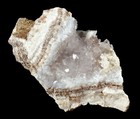PARTIAL BANDED GEODE MINERAL COLLECTOR SPECIMEN 8.3 OZ CLEAR QUARTZ ...