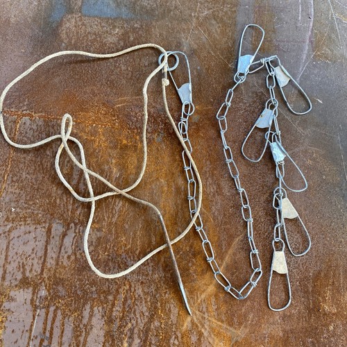 Metal Chain Link Fish Stringer: 6 Snap Loop Clips - Vintage Good ...