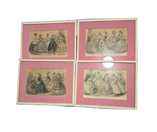 Antique 1862 Godey's Victorian Hand Colored Fashion Framed Prints | eBay