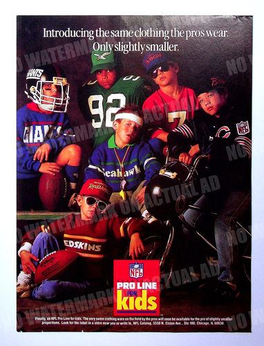 NFL Pro Line Sports Clothing for Kids 1989 Trade Print Magazine Ad ...