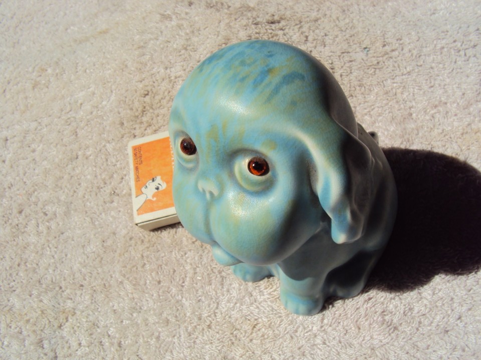 "CROWN DEVON" POTTERY DOG FIGURE MATT GLAZE 1930s ART DECO ENGLISH MADE ...