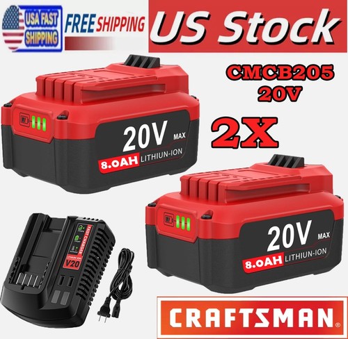 For Craftsman 20V 8AH Replace Li-lon Battery CMCB204 CMCB202 Cordless ...