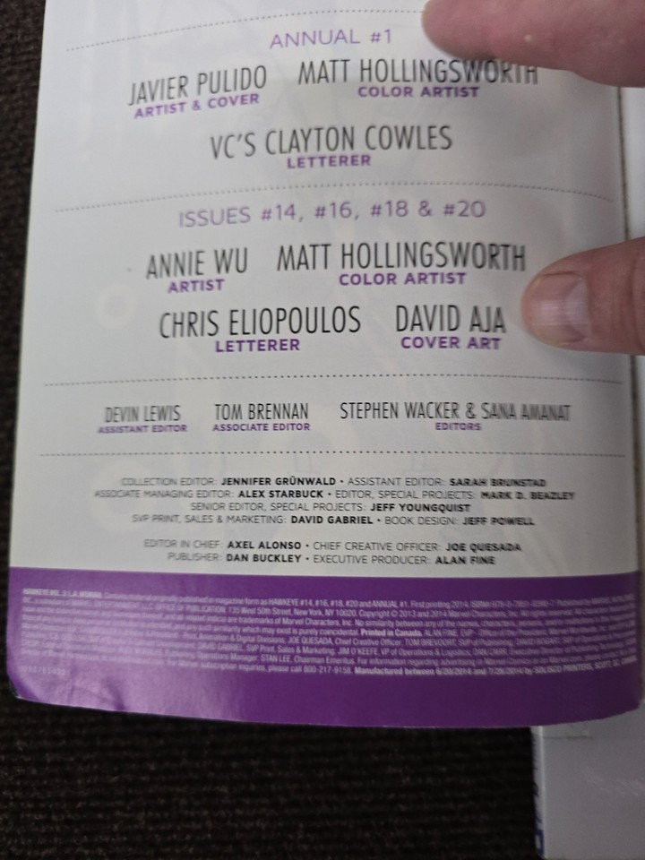 Hawkeye (Marvel Comics 2013) Lot of 3 Books Graphic Novels LA Woman ...