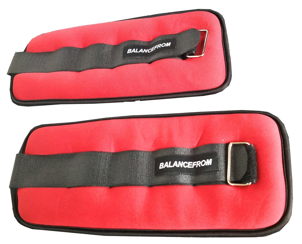 Fully Adjustable Ankle Wrist Arm Leg Weights, 5 lbs each 10-lb pair ...