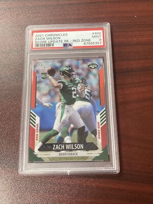 2021 Chronicles Score Update Zach Wilson Red Zone Rookie 07/20 PSA 9 RC ...