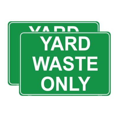 2 Pack Yard Waster Only Sticker Signs Self Adhesive Vinyl Yard Waste ...