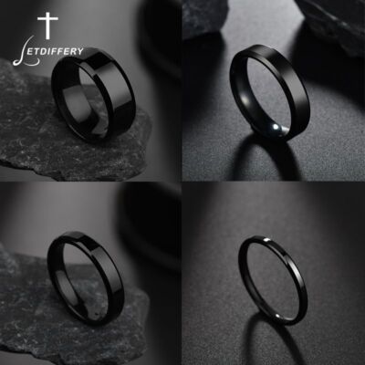 Stainless Steel Round Shape Rings Men Women Fashion Jewelries Wedding ...