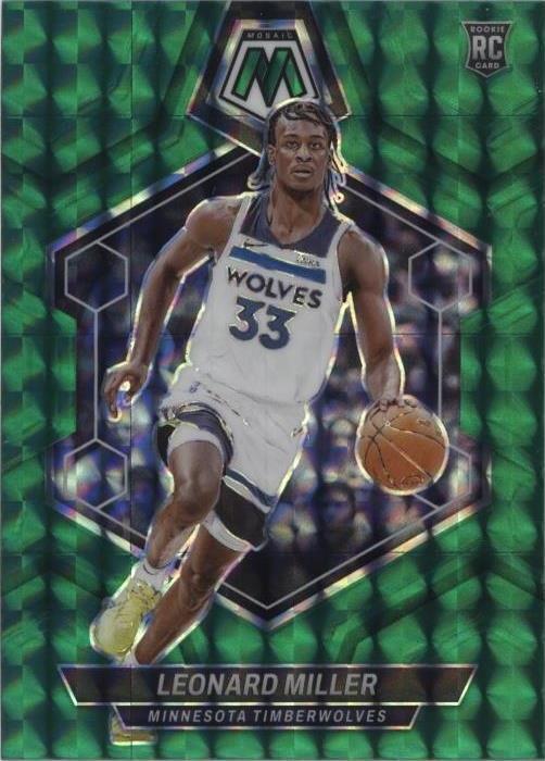 2023-24 Panini Mosaic - Rookies Leonard Miller #213 Green Mosaic Prizm ...