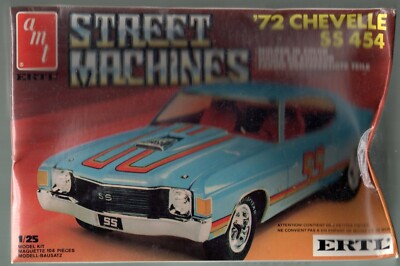 AMT Model 1972 CHEVELLE SS 454 1/25 KIT # 6536 MOLDED IN COLOR SEALED ...