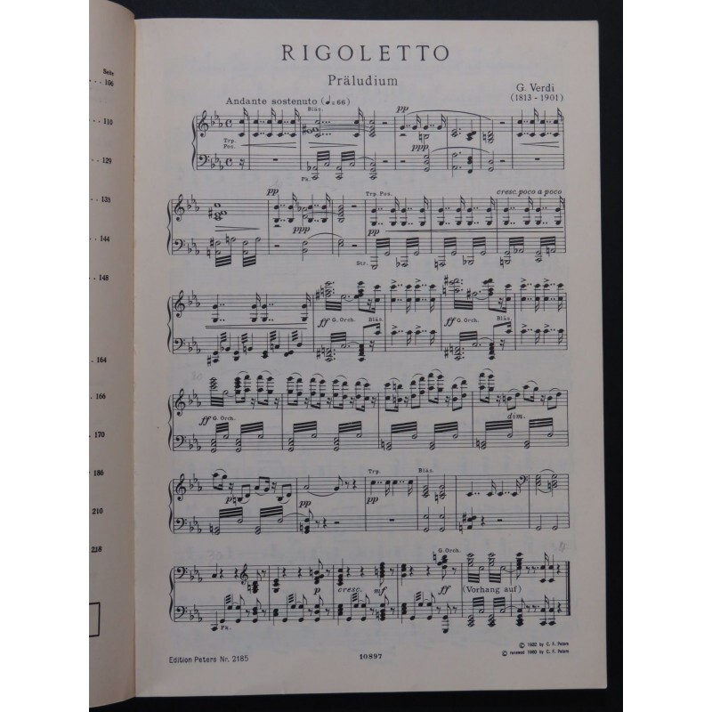 Verdi Giuseppe Rigoletto Opera Singer Keyboard Piano | eBay