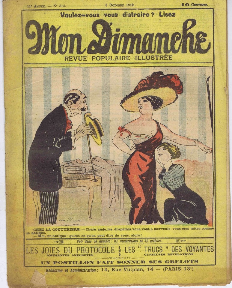Mon dimanche n°514 - 06/10/1912 Taishō Tennō Yoshihito Empereur Japon Couturière | eBay