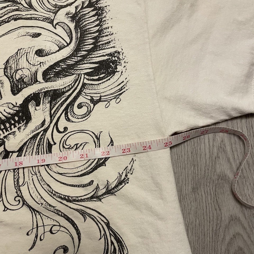 VTG Y2K MMA ELITE SKULL GRAIL 2XL GRUNGE CREAM T-SHIRT 2000s | eBay