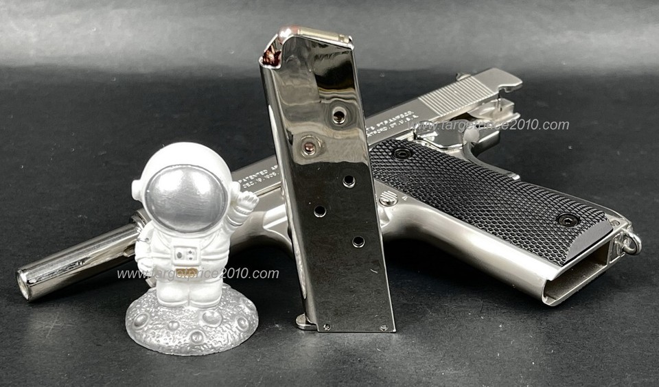 1:1.5 MINIATURE 1:1.5 SCALE M1911 IN SILVER WITH CNC 2 TONE COLOR DUMMY ...