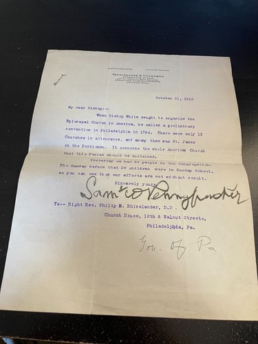 Samuel W. Pennypacker Signed Letter-Pennsylvania Governor (1903-07) | eBay