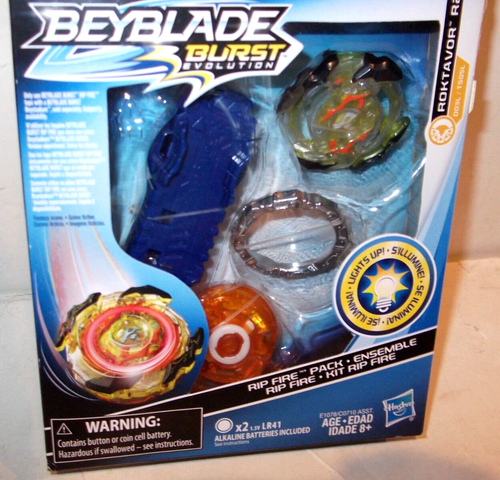 NEW - Hasbro Beyblade Burst Evolution Roktavor R2 Rip Fire Pack Lights ...