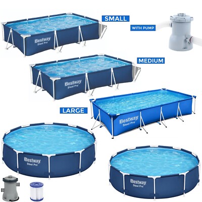 Bestway Steel Pro Swimming Pool - 2300/3300/5700 Liters & Filter Pump ...