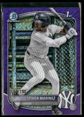 2025 Bowman Chrome #BCP-189 Stiven Marinez Prospects Purple Shimmer ...