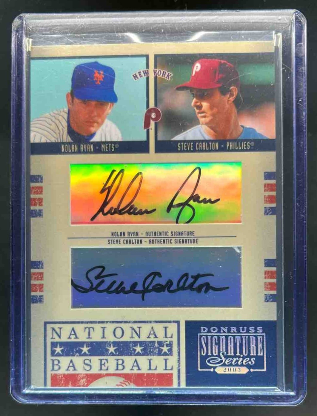 2005 Donruss Signature Nolan Ryan Carlton Seaver Sutton HOF Quads Auto ...