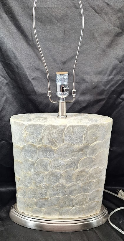 Capiz Shell Table Lamp Oval nickel plated base 16" High | eBay