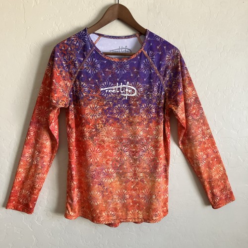 Reel Life Shirt Womens Large Colorful Long Sleeve Fishing Top Light ...