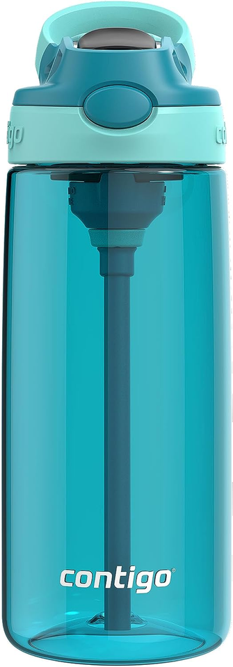 Aubrey Kids Water Bottle, 20Oz, Juniper/Limelight, Spill-Proof Lid ...