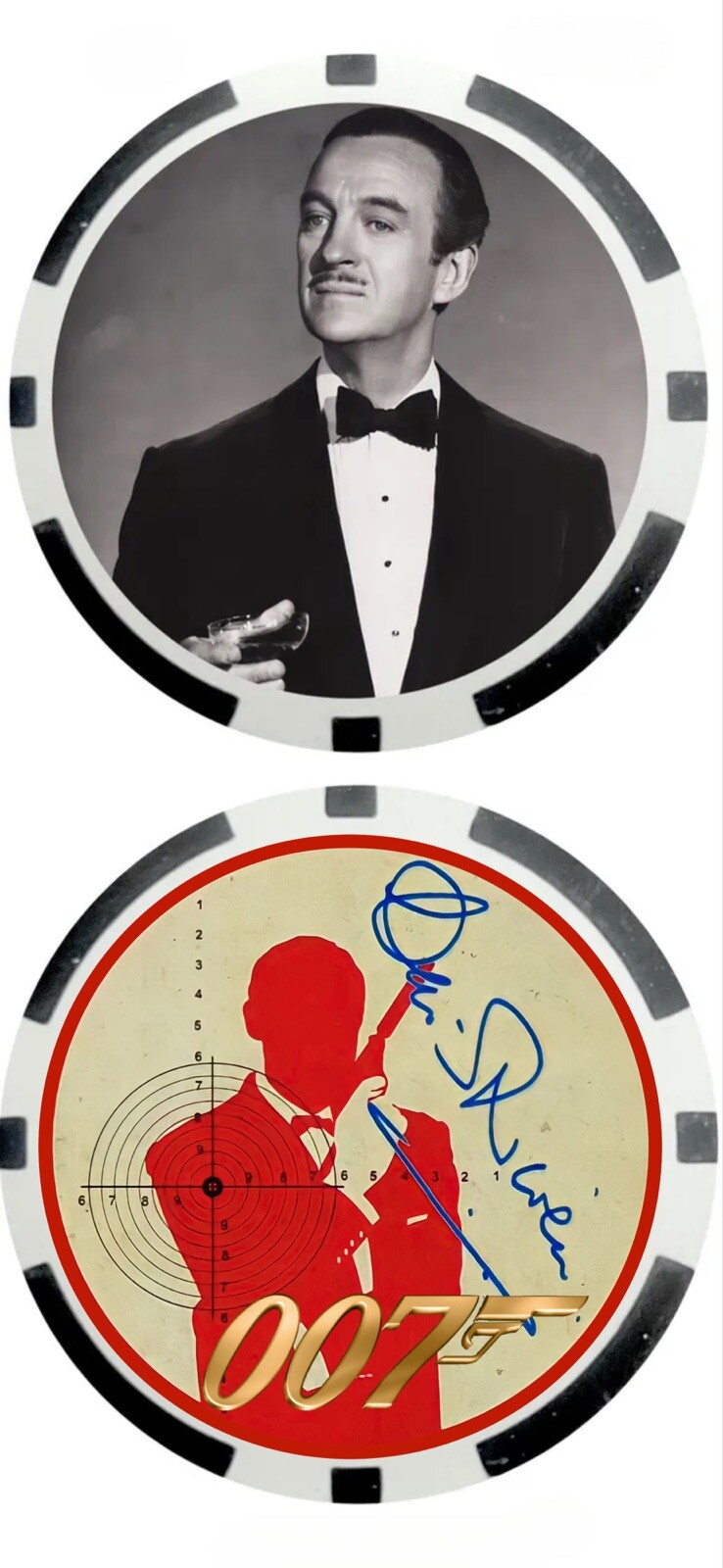 David Niven - JAMES BOND 007 - NOVELTY POKER CHIP ***SIGNED*** | eBay
