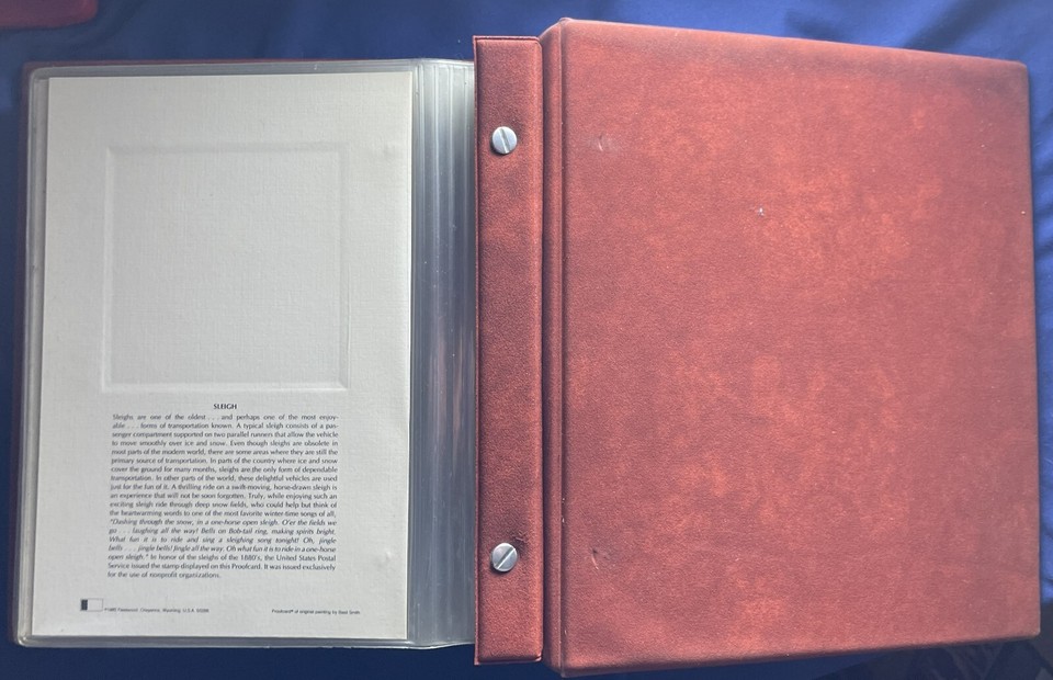 Proofcard Society of the United States philatelic stamp collection red ...