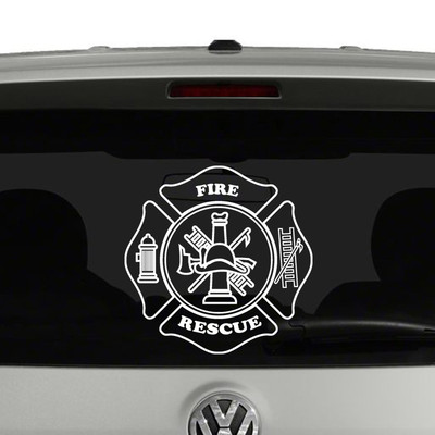 Fire and Rescue Emblem Vinyl Decal Sticker | eBay