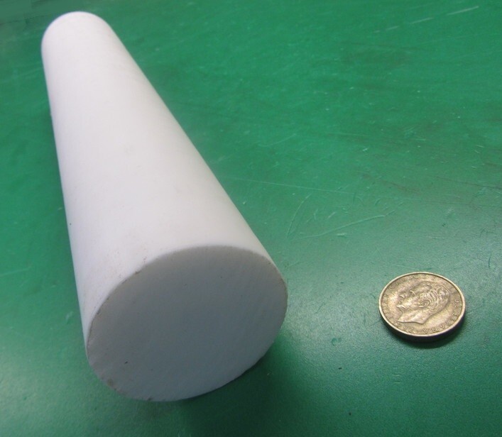 Teflon PTFE Virgin White Rod (2 1/4") 2.25" Diameter x 12" Long, 1 Unit ...