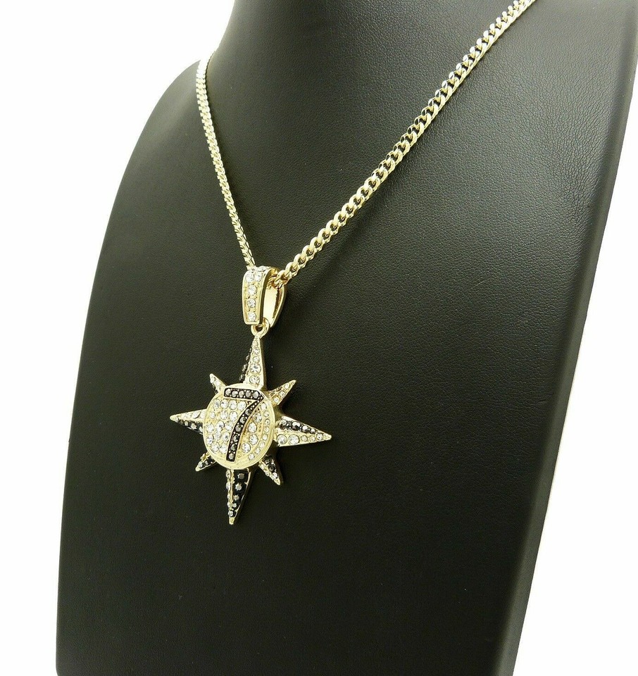 HIP HOP 5 PERCENTER 7 STAR PENDANT & 24" BOX CUBAN ROPE CHAIN HIP HOP ...