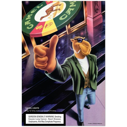 Camel Lights Joe Camel Vintage 1990s Cigarette Ad Art Poster | eBay