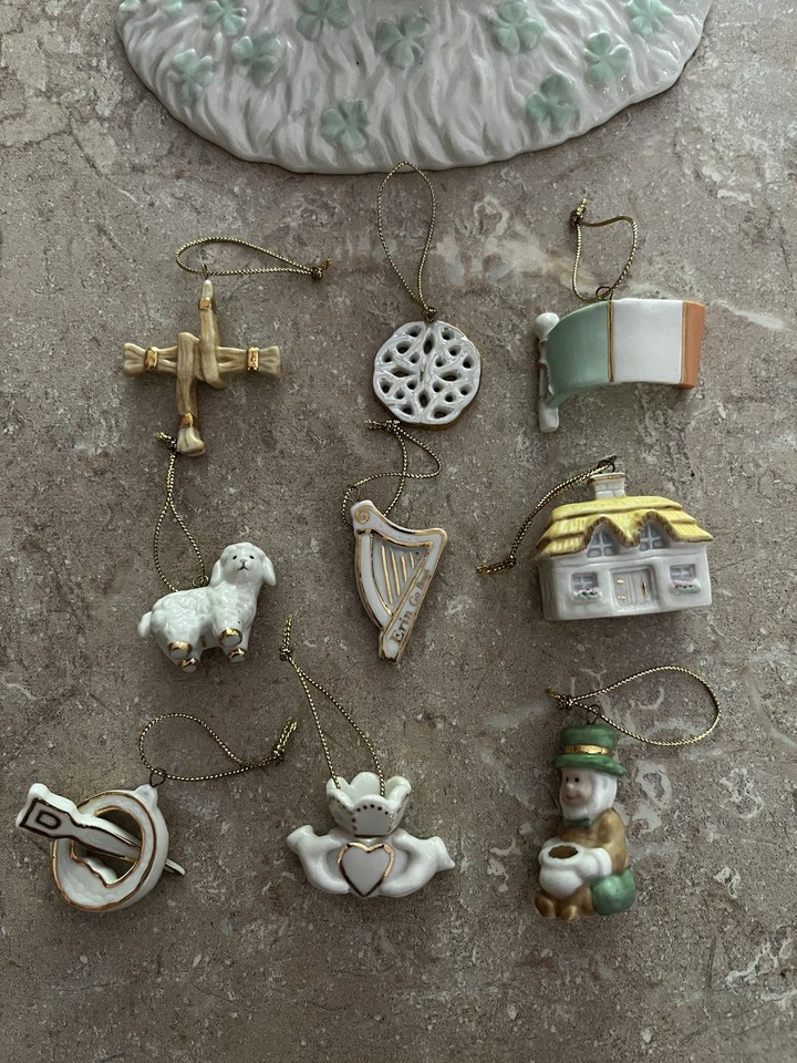 Lenox The Luck of the Irish Porcelain Tree + 9 Ornaments St Patrick’s ...