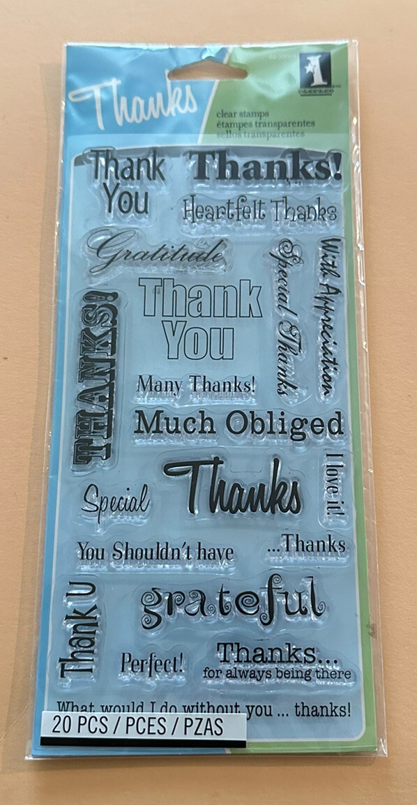 Inkadinkado THANK YOU WORDS Clear Stamp Set 60-30069 18 pcs MISSING 2 ...