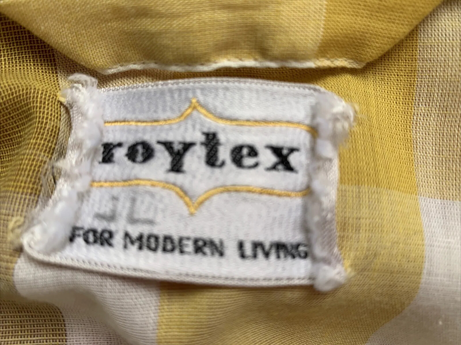 Vintage ROYTEX Robe 60s MODERN Living Yellow White Pl… - Gem