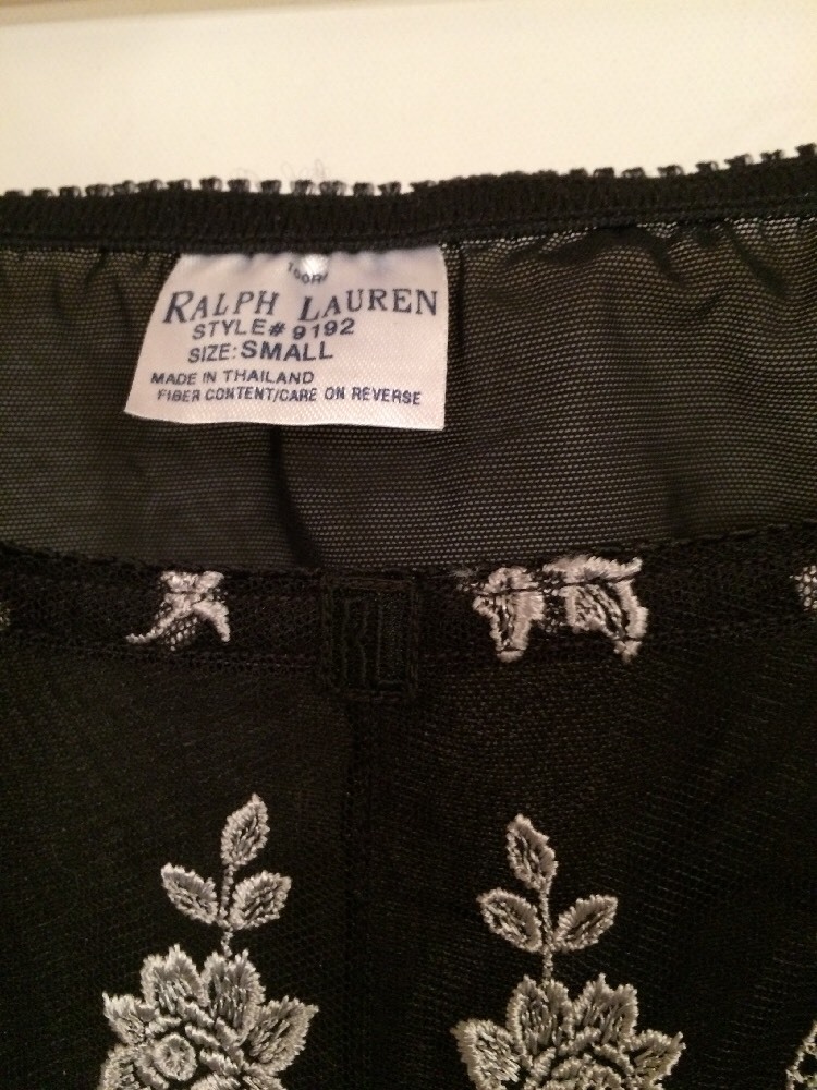 Vintage Ralph Lauren Style # 9192 Black w White Embroidered Lace ...