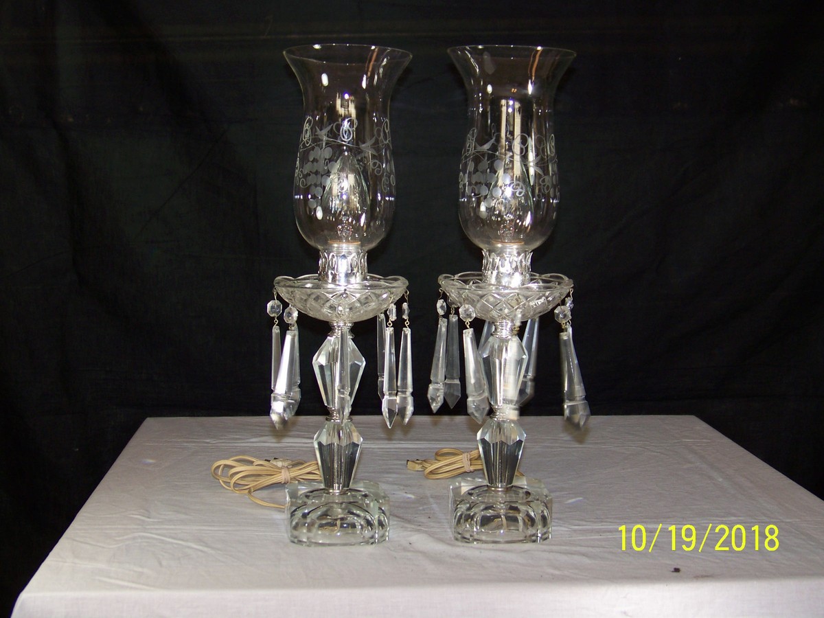 Crystal Electric Hurricane Lamps