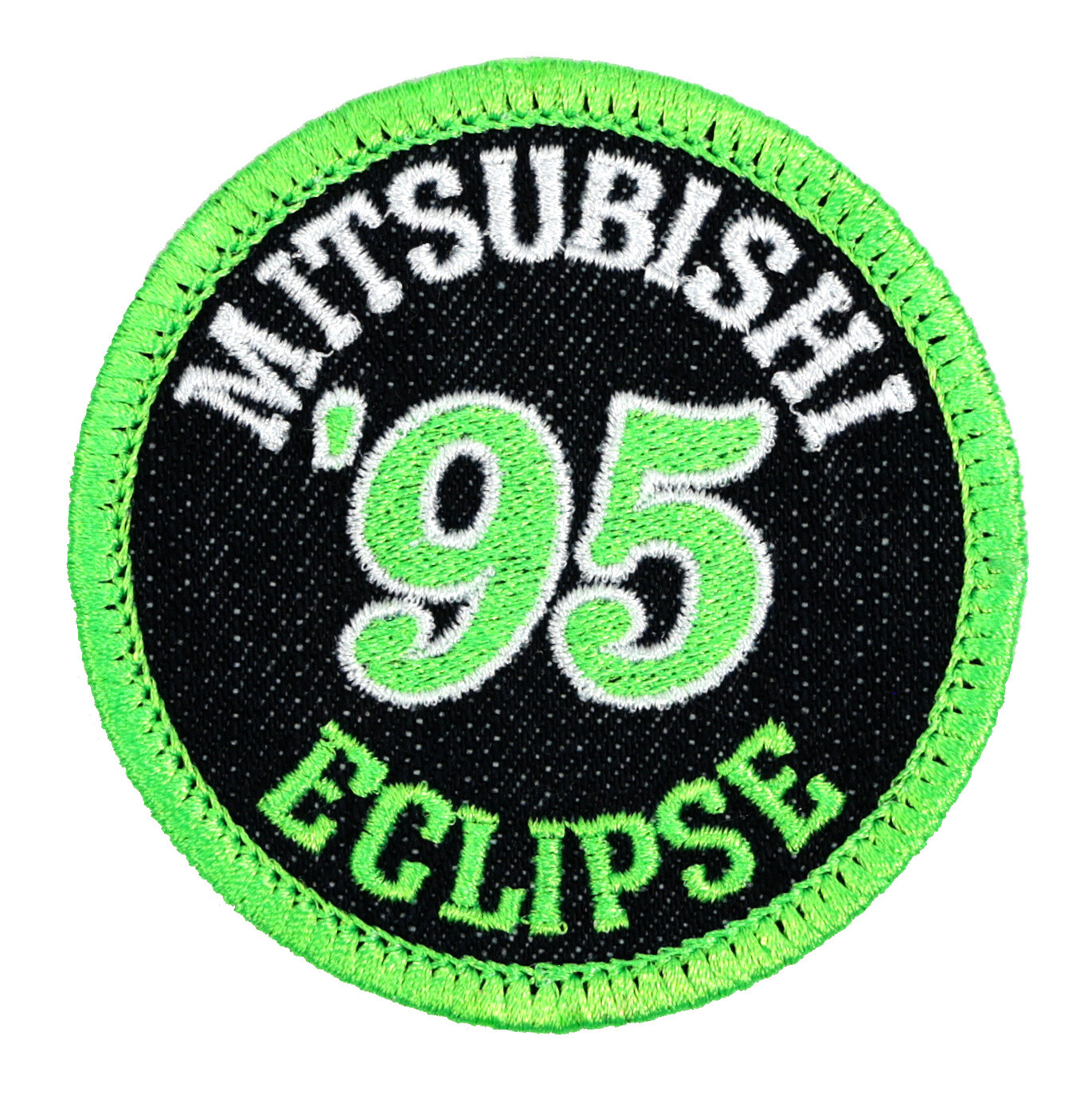 1995 Mitsubishi Eclipse Embroidered Patch Black/Neon Green Iron-On Sew-On Hat | eBay