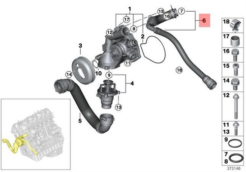 Genuine BMW F80 F80N F82 F83 Cabrio Water Pump Inlet Pipe OEM ...