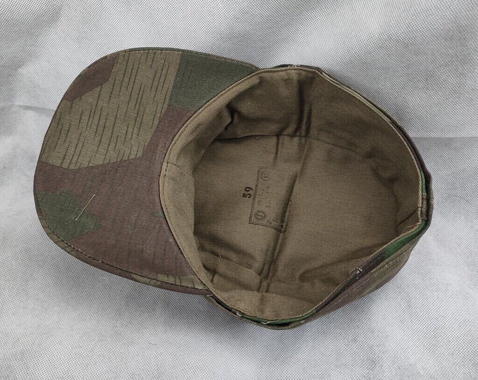 WW2 GERMAN ARMY M43 TAN WATER CAMO FIELD HAT SNIPER BADGE CAP SIZE L | eBay