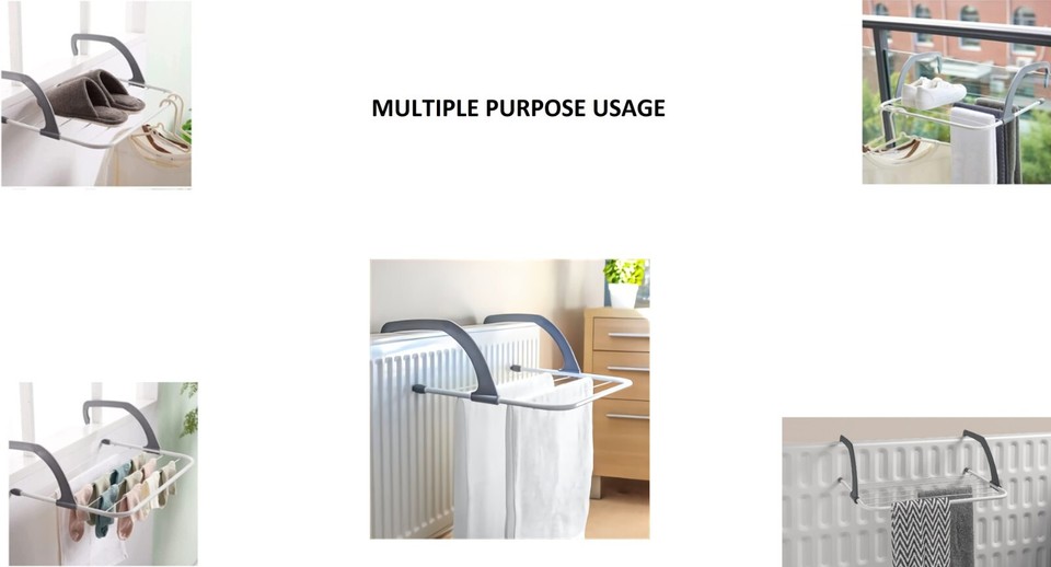 2 X Over Radiator Airer Dryer Clothes Drying Rack Rails Towel Holder ...
