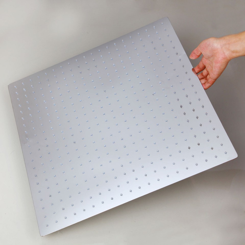 16" Top Shower Head Square Rain Spout Stainless Steel Mixer Ceiling ...