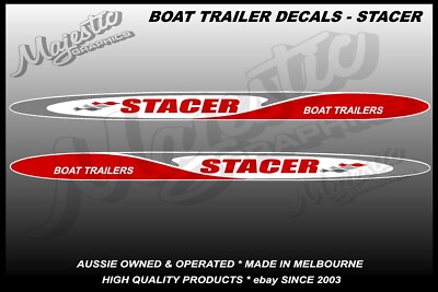 STACER - BOAT TRAILERS - LEFT & RIGHT PAIR - TRAILER DECALS / STICKERS ...