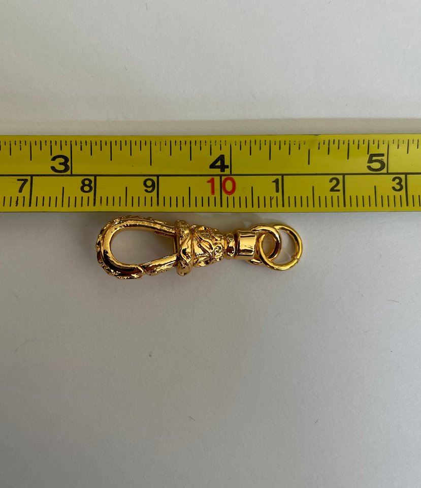 gold colour pattern albert swivel pocket watch clasp dog clip chain fob ...