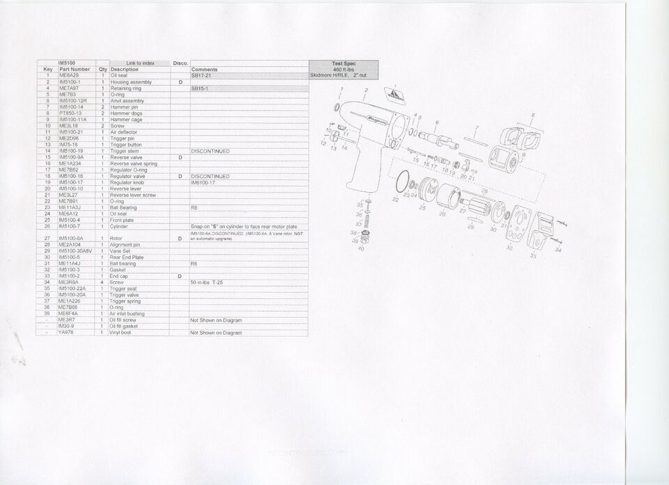 SNAP ON IM5100 TUNE UP KIT & SIOUX 4035 MODEL LOOK AT BACK COVER SAMPLE ...