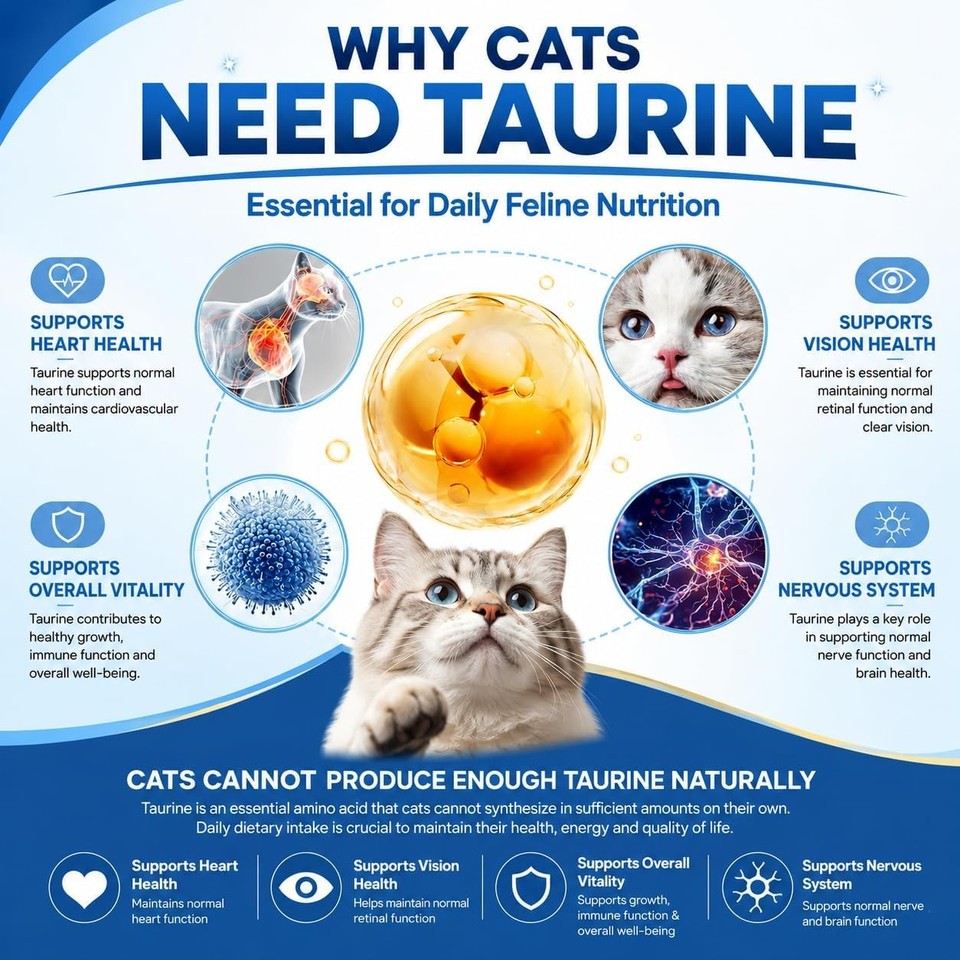 Taurine for Cats,Soft Cat Chews with Taurine,Daily Cat Treats for Easy ...