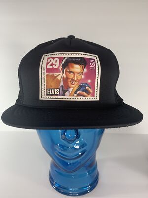 Vintage Elvis Presley Postal Stamp Snapback Mesh Trucker Cap Hat ...