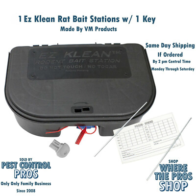 1 EZ KLEAN Rat Mouse Rodent Control Bait Box Station Tamper Proof ...