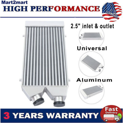 Universal Aluminum Intercooler Front Mount 2.5" Inlet & Outlet Same One ...