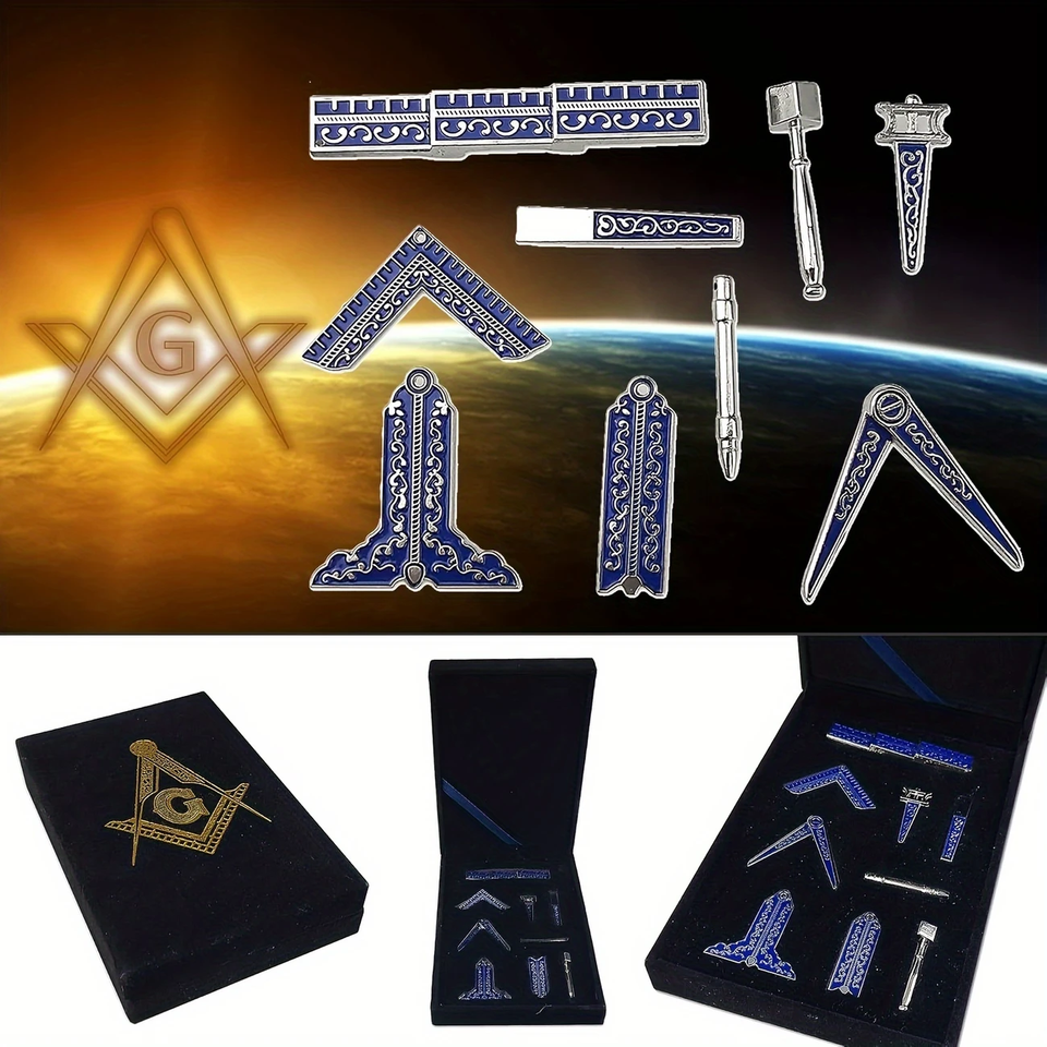 Masonic Working Tools Set Square Compass Gift Box 2 Sets Freemasonry ...